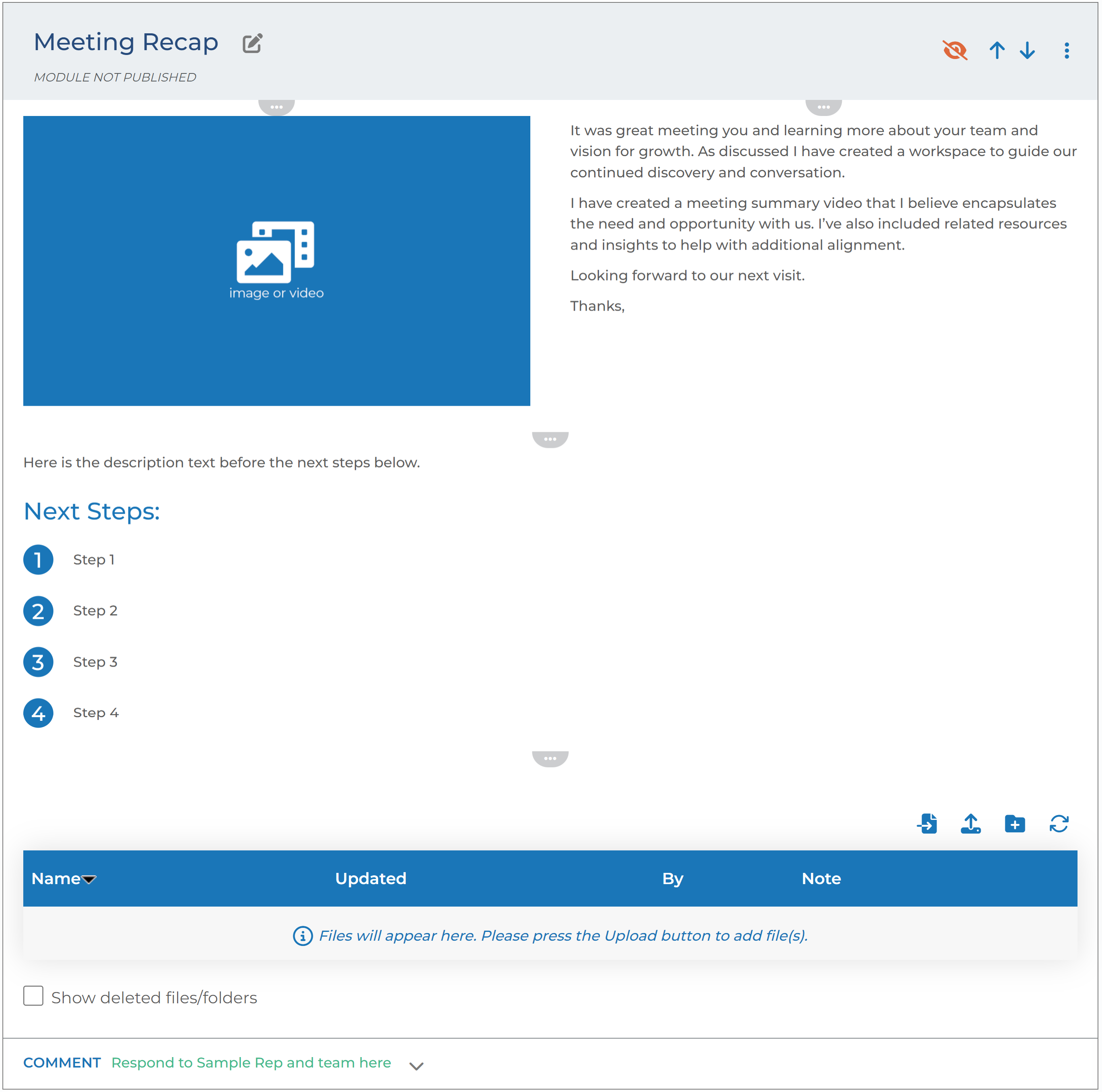 Adding a Meeting Recap